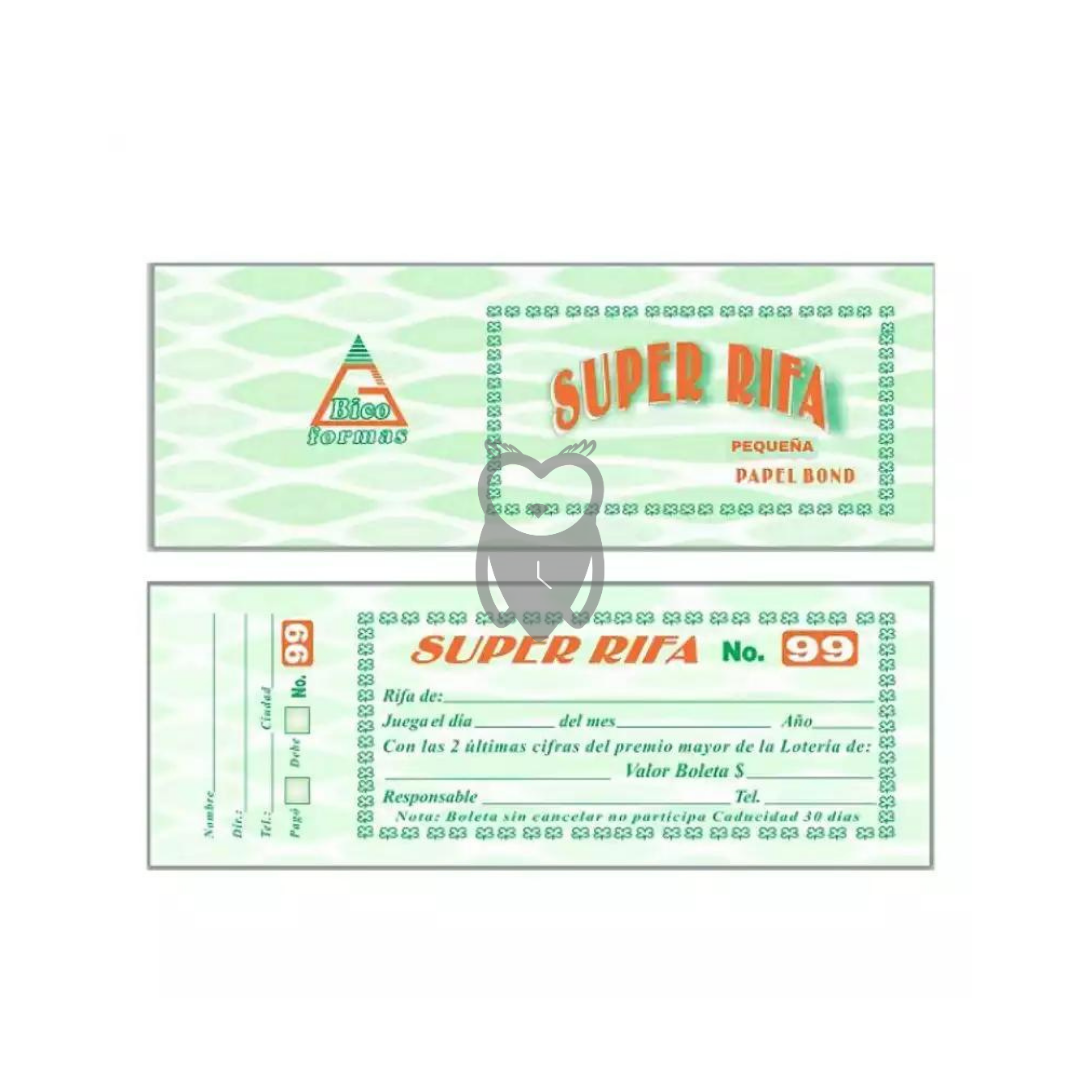Talonario Super Rifa Grande - Rappi