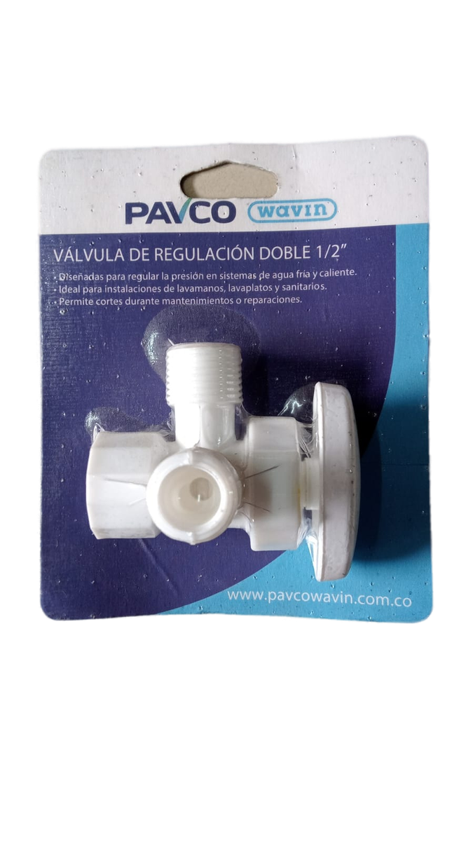 Valvula Regulacion Doble Plastica Blanca Pavco - Rappi