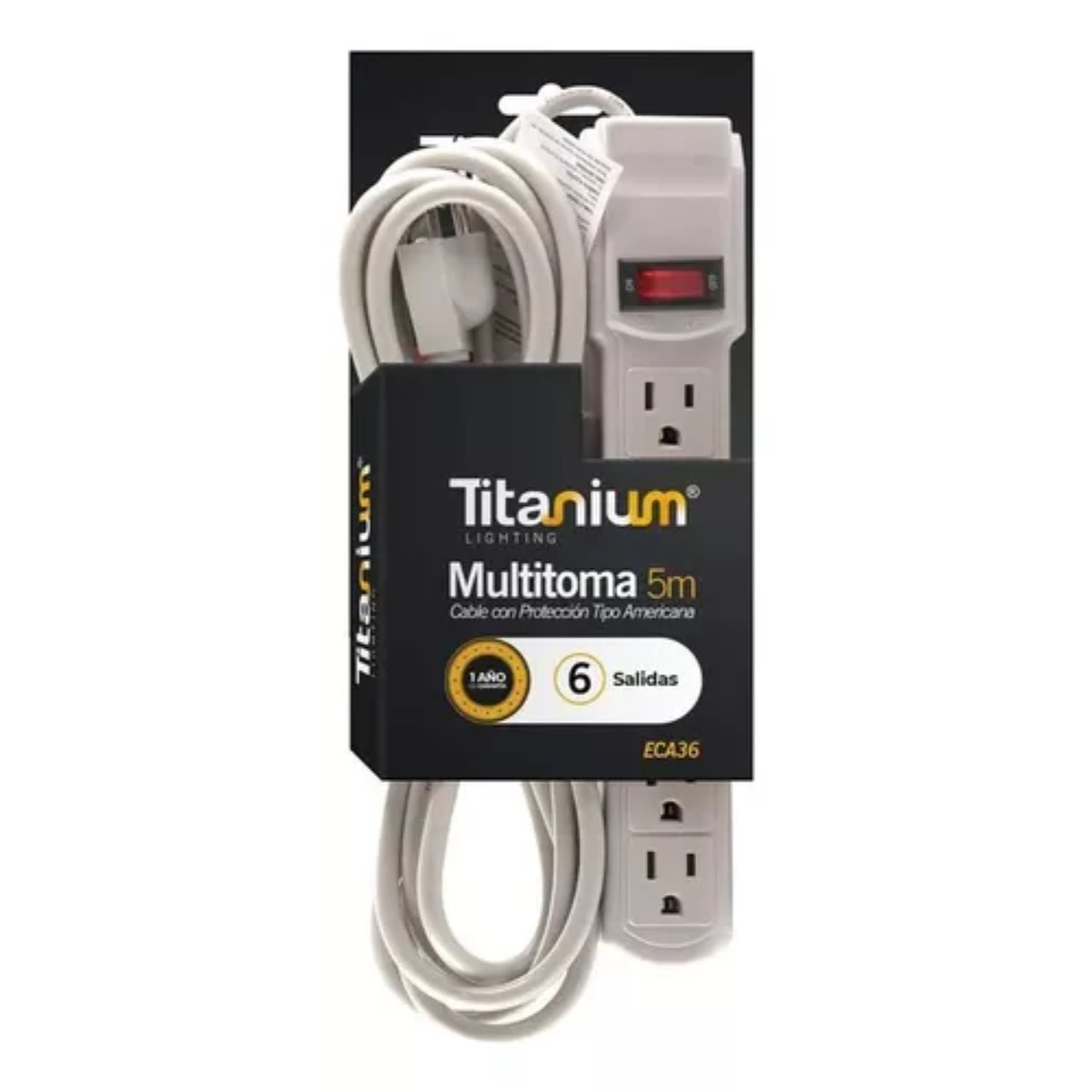 Multitoma Regleta Eléctrica 6 Salidas Extensión 5 Metros - Rappi