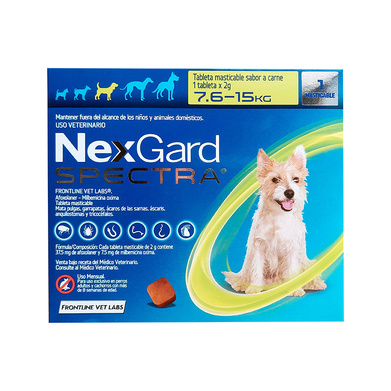 Nexgard Spectra Perro 7,5 A 15 Kg Caja X 1 Tableta - Rappi