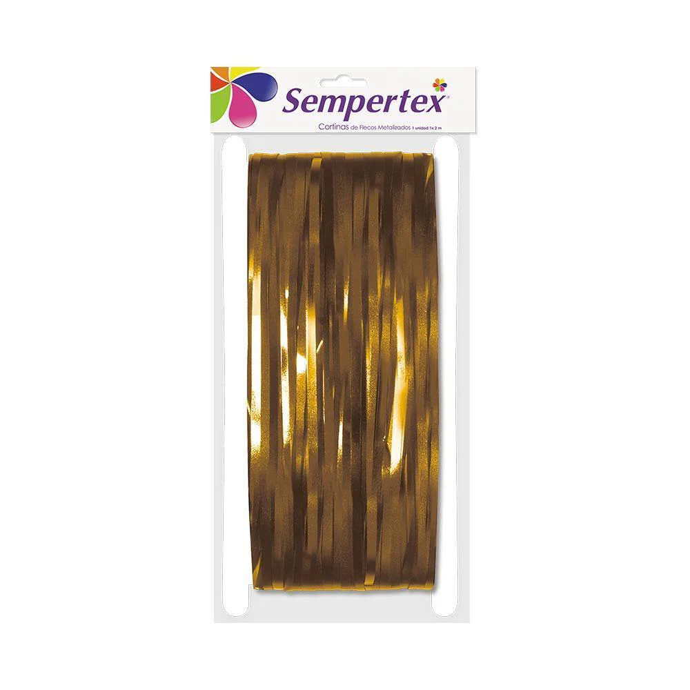 Cortina De Fiesta Metálica Dorada 2 Mt X 1mt Sempertex - Rappi