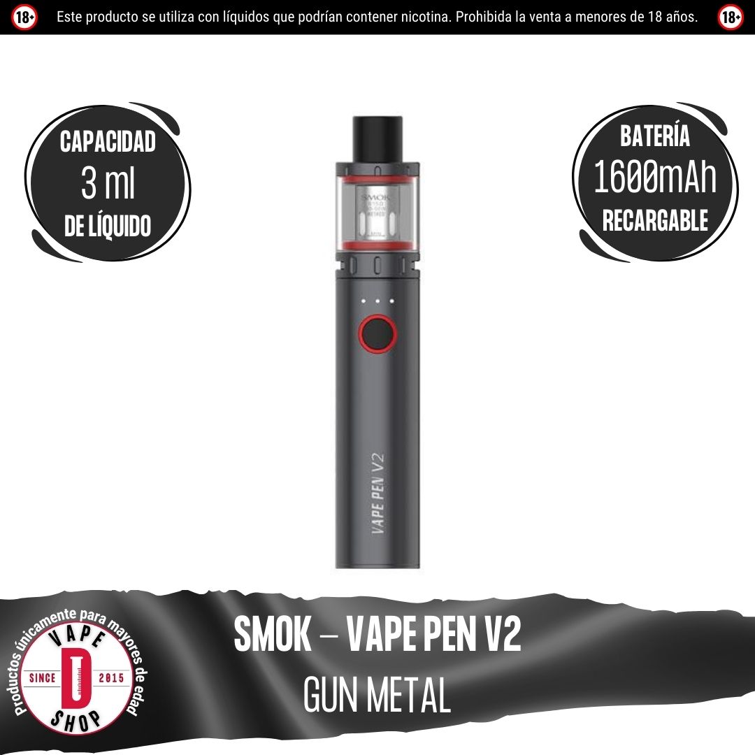 Vape Pen V2 Kit - Gun Metal - Smok - Rappi