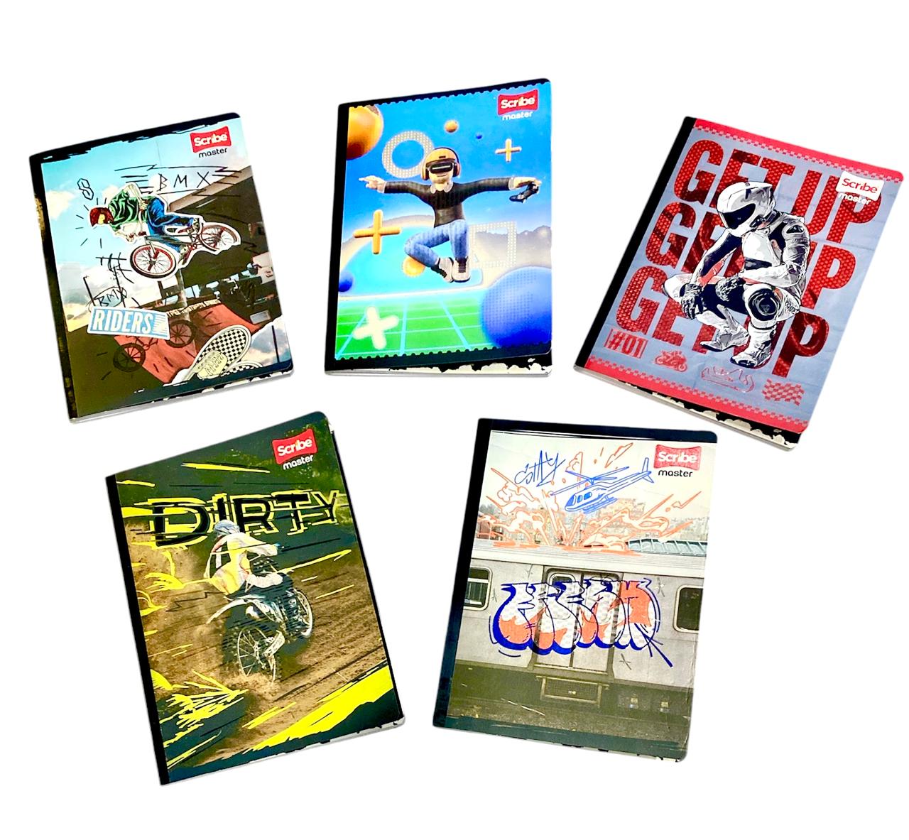 Cuaderno Cosido Rayado 100 Hojas Master Scribe Con Sticker Diseños ...