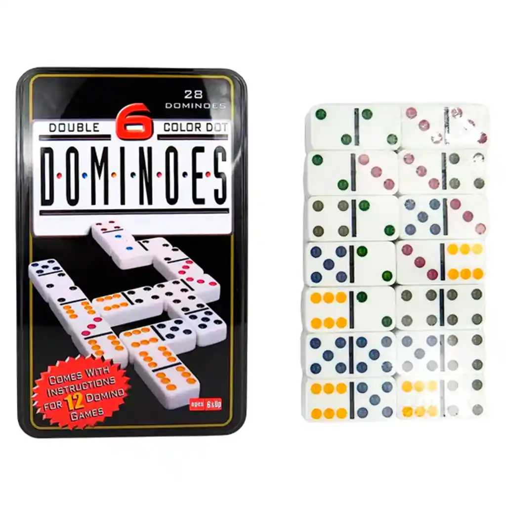 Domino De 28 Fichas Juego De Mesa Con Doble 6 De Colores - Rappi