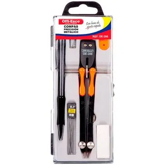 Compas Metalico De Precisión + Portaminas Offi-esco Oe-286 - Rappi