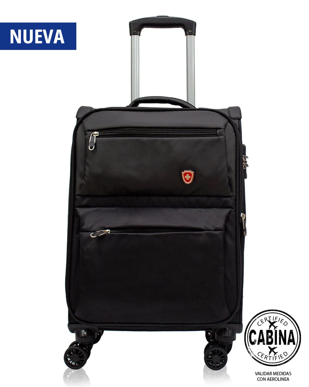 Maleta Liviana Cabina Spinner Negro - Rappi