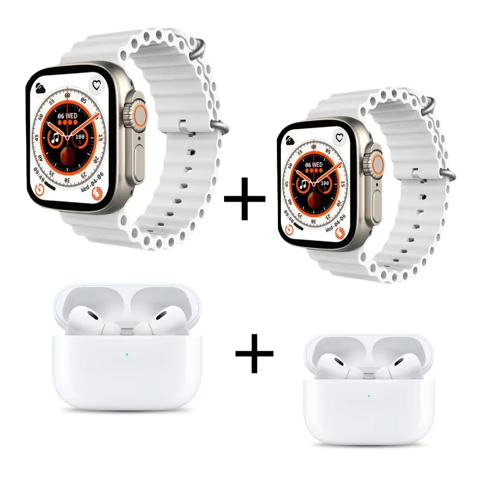 Doble Combo Smartwatch T8 Ultra Plus + Audífonos Airpods Pro (segunda ...