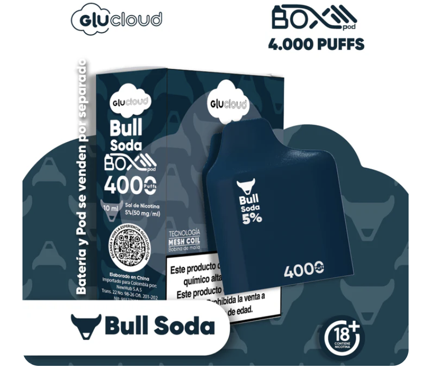 Glucloud Pod Bull Soda/fusion 4000 Puffs - Rappi