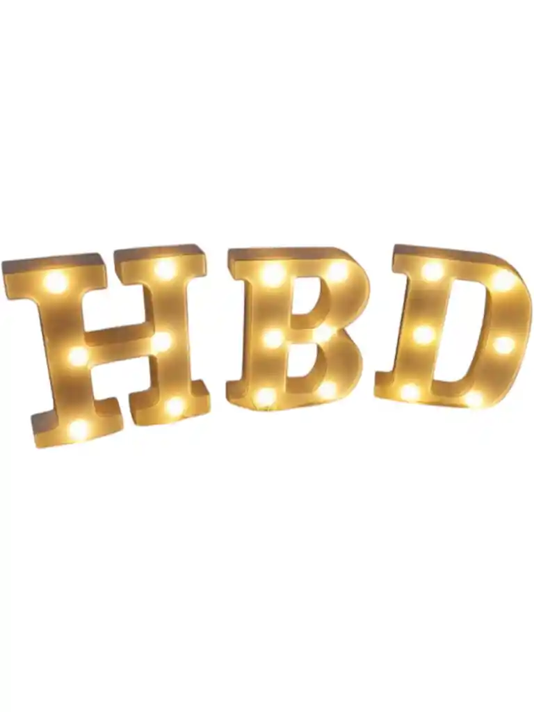 Letras 3d Decorativas Con Luces Hbd Fiesta Cumpleaños Blanco - Rappi