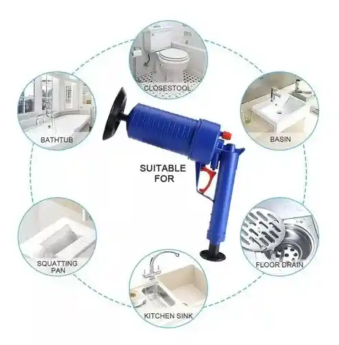 Destapa Cañería Con Bomba Presión Inodoro Lavaplatos Baño - Rappi