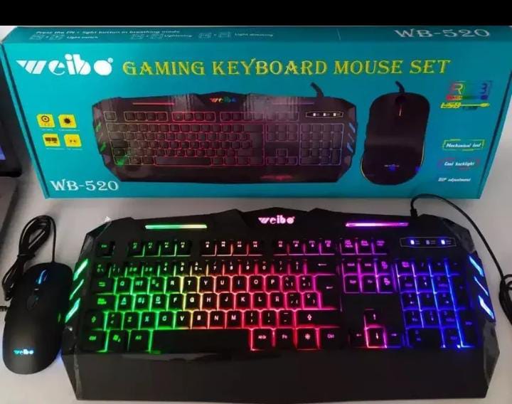 Combo Gamer Teclado/mouse Weibo Wb-520 Rgb - Rappi