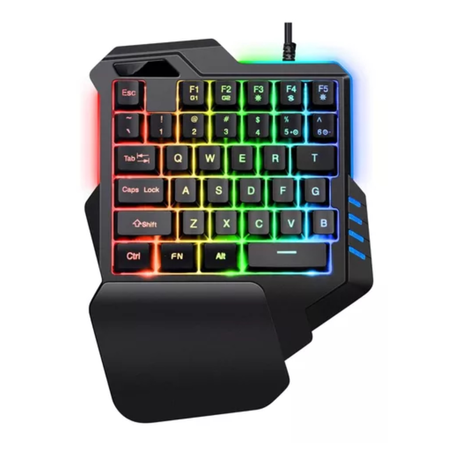 Teclado De Una Mano Rgb Gamer Vsg Unabomber | Macros Y Apoyo - Rappi