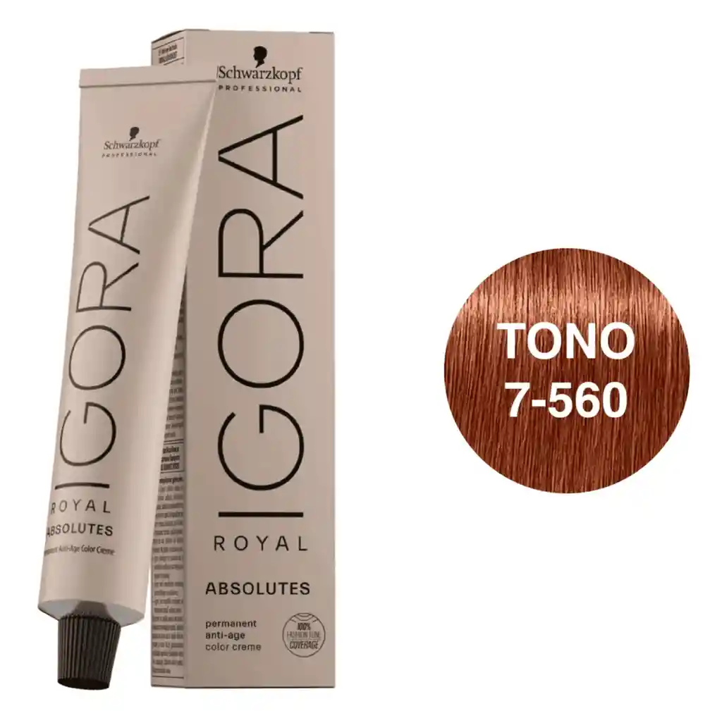 Igora Royal Absolutes Tono 7-560 Rubio Medio Dorado Chocolate 60ml - Rappi