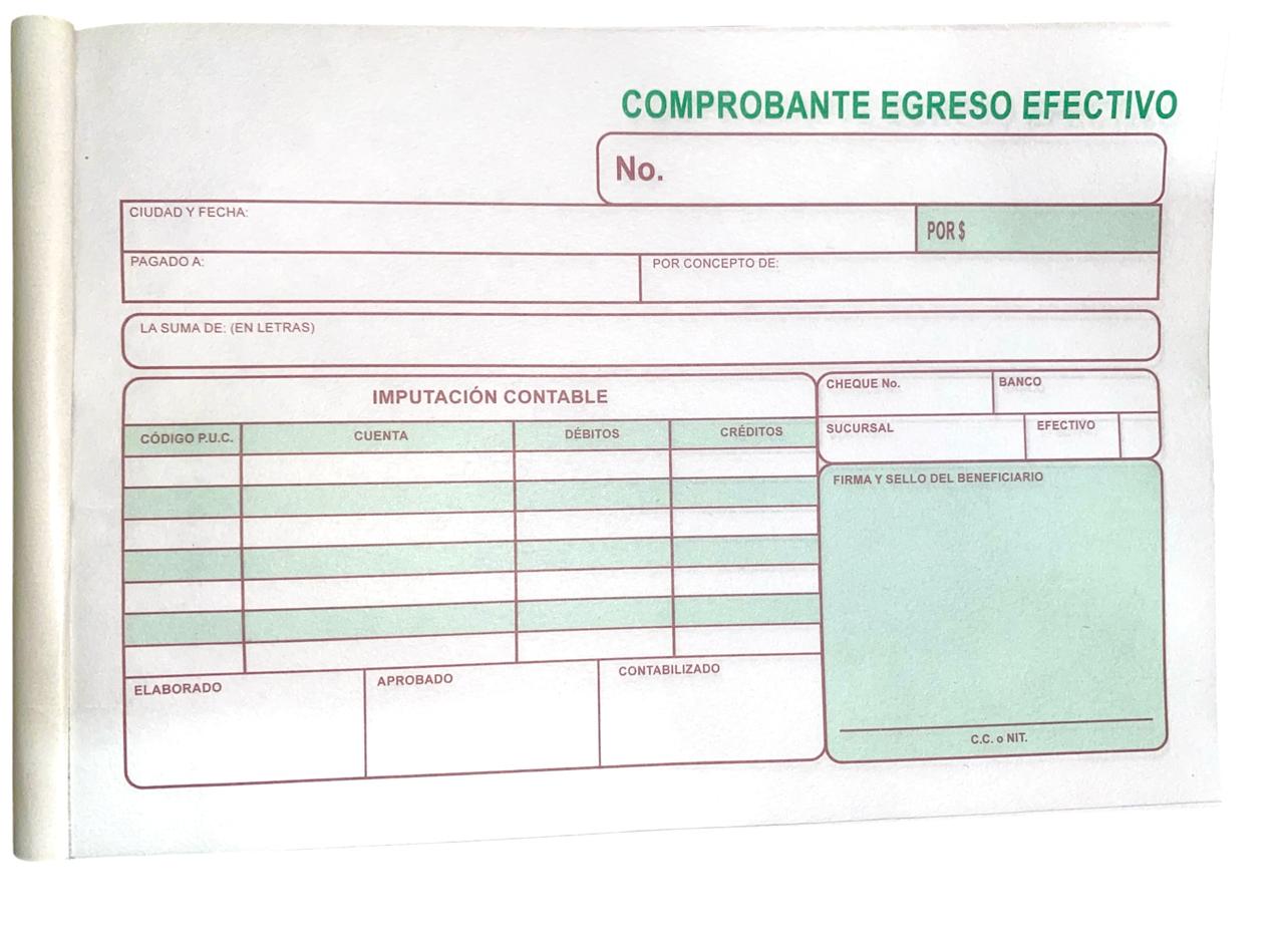 Comprobante De Egreso Efectivo X 70 Hojas - Rappi