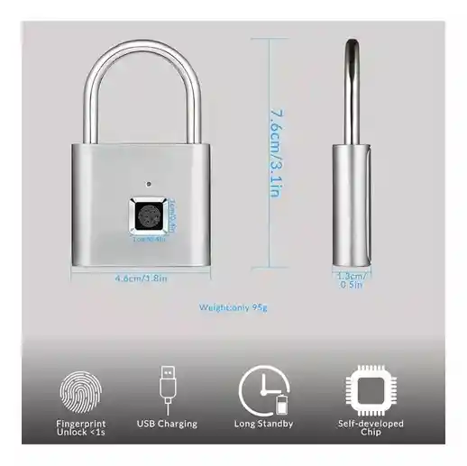 Candado Digital Adkar Seguridad Locker Huella Fingerprint Padlock - Rappi