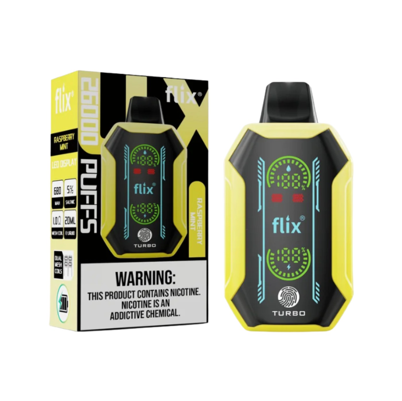 Vape Flix Raspberry Mint 26.000 Puffs - Rappi