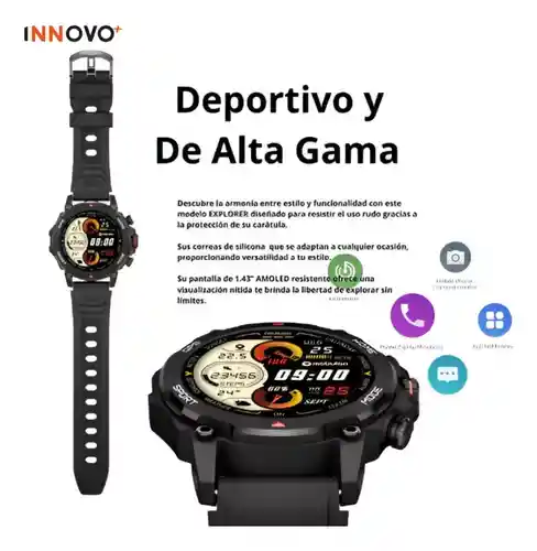 Reloj Smartwatch Mobulaa Chat Gpt Llamadas Aurafit Explorer Sumergible Innovo Tech - Rappi