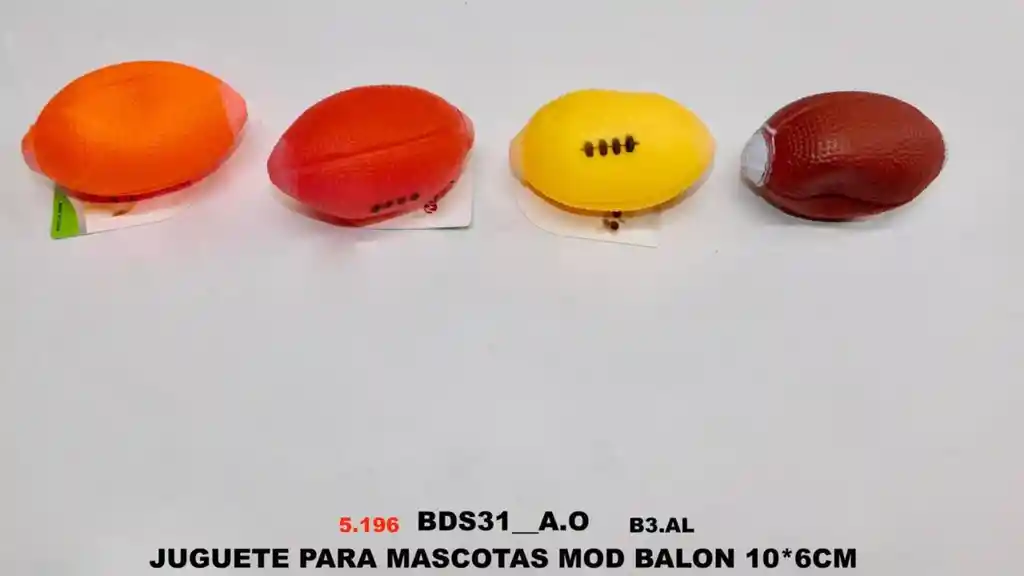 Balón Para Perro De Futbol Americano De Hule Cuatro Colores - Rappi