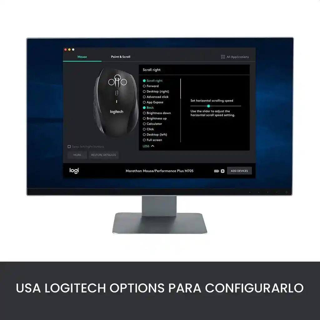Mouse Inalámbrico Con Scroll Lateral Logitech M705 Marathon - Rappi