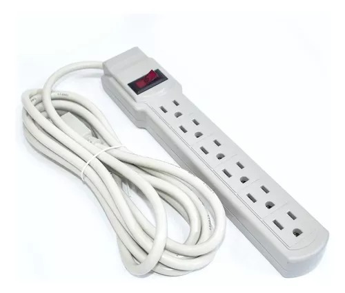 Multitoma Regleta Electrica 6 Tomas Polo A Tierra 3 Metros 15 Amperios ...
