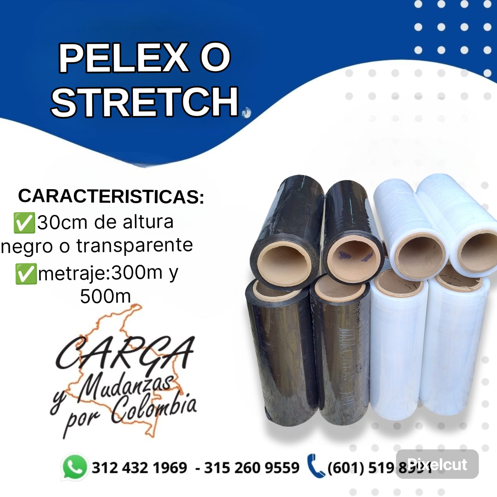 Vinipel-pelex Negro 30 Cm X 500 Mts - Embalaje - Rappi