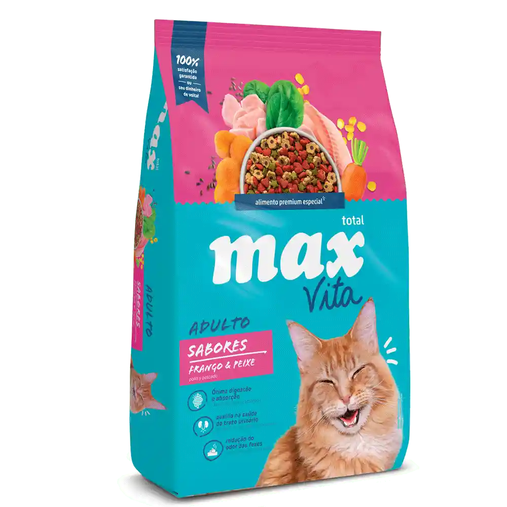 Alimento Max Vita Gato Adulto Sabores Frango Y Peixe 1kg - Rappi