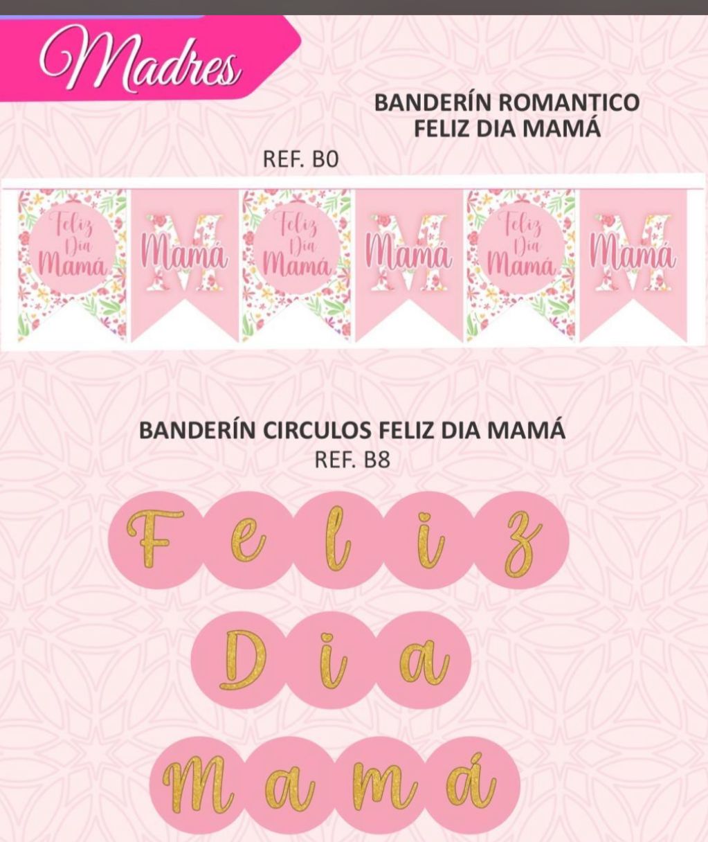Banderin Circulos Feliz Dia Mama - Rappi