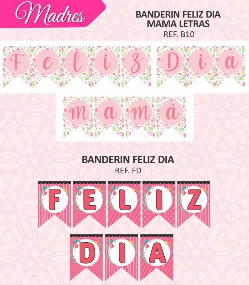Banderin Feliz Dia Mama Letras - Rappi
