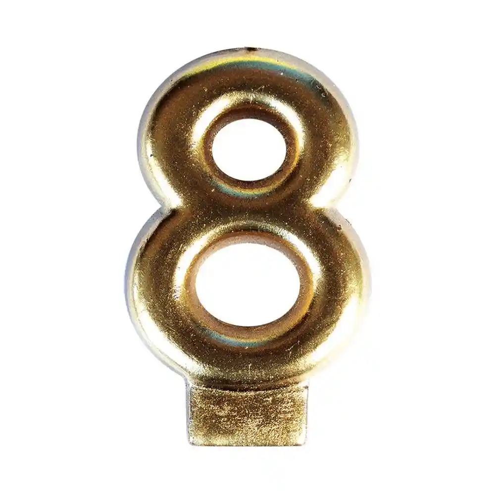 Vela Numero 8 Dorada Metalizada Para Pasteles - Rappi