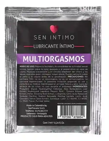 Lubricante Íntimo Multiorgasmos Sachet X 7 Ml By Sen Íntimo - Rappi