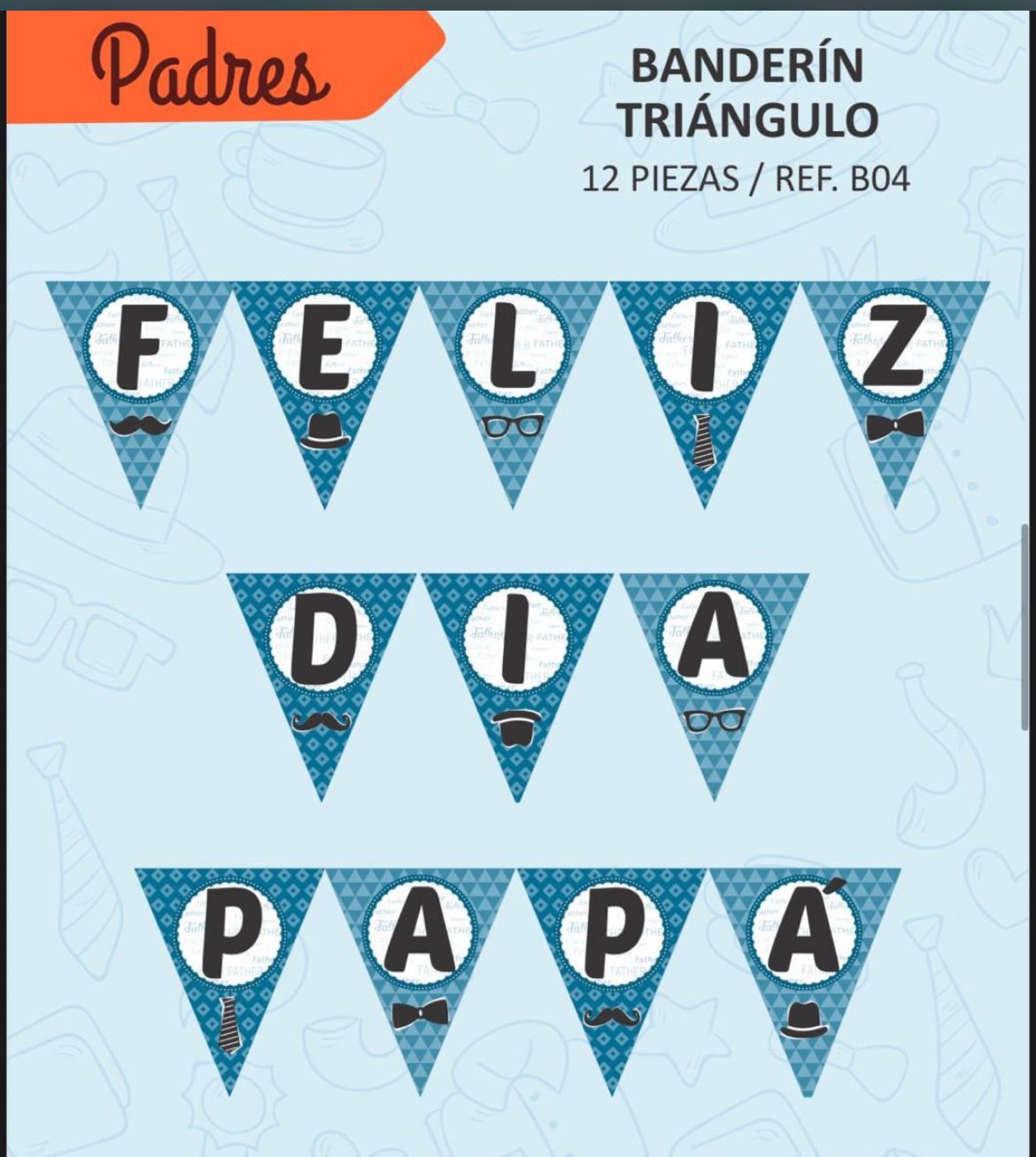 Banderin Triangulo Feliz Dia Papa - Rappi