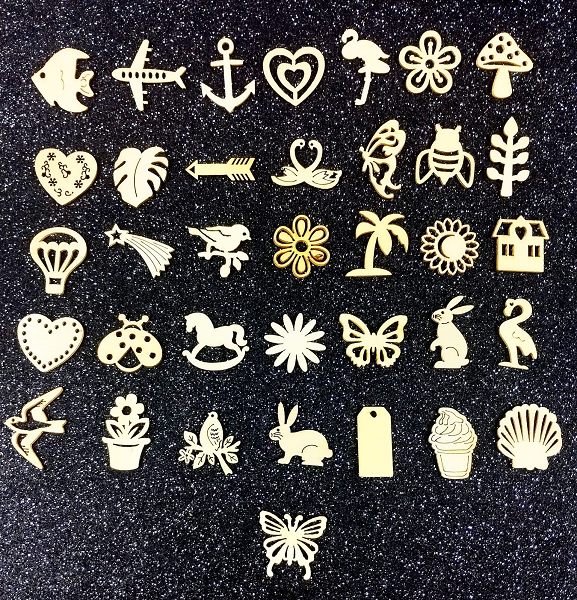 Figuras Troqueladas En Madera X36 Und Surtidos Para Decoracion De ...