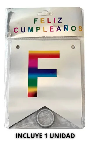 Banderines Platiado Letra Alcoiris Pequeño - Rappi