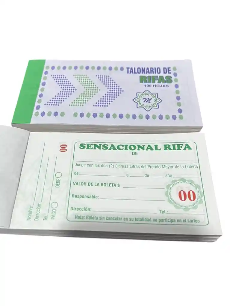 Talonario De Rifa Bond Pequeño 100 Hojas - Rappi