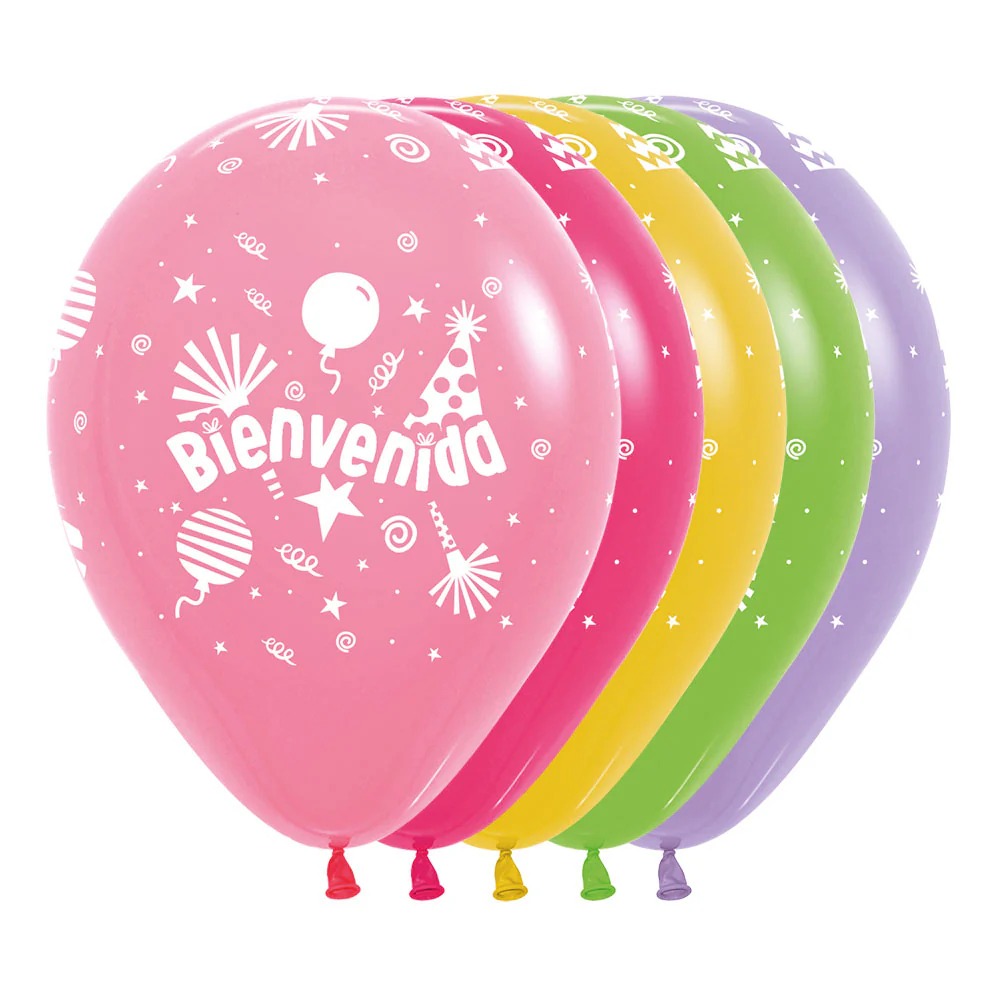 Globos Bombas Latex Redondo Fiesta R-12 X 12 Unidades Fashion Surtido ...