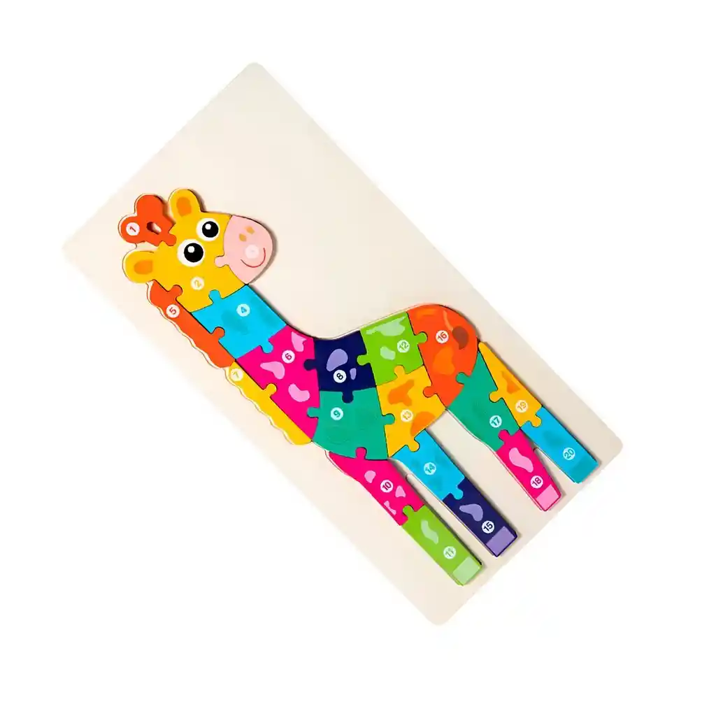 Rompecabezas Jirafa Interactivo 3d Juego Didactico Color - Rappi