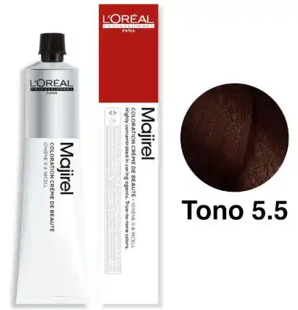 Loreal Tinte Majirel Tono 5.5 Castaño Claro Caoba + Guantes + Crema ...