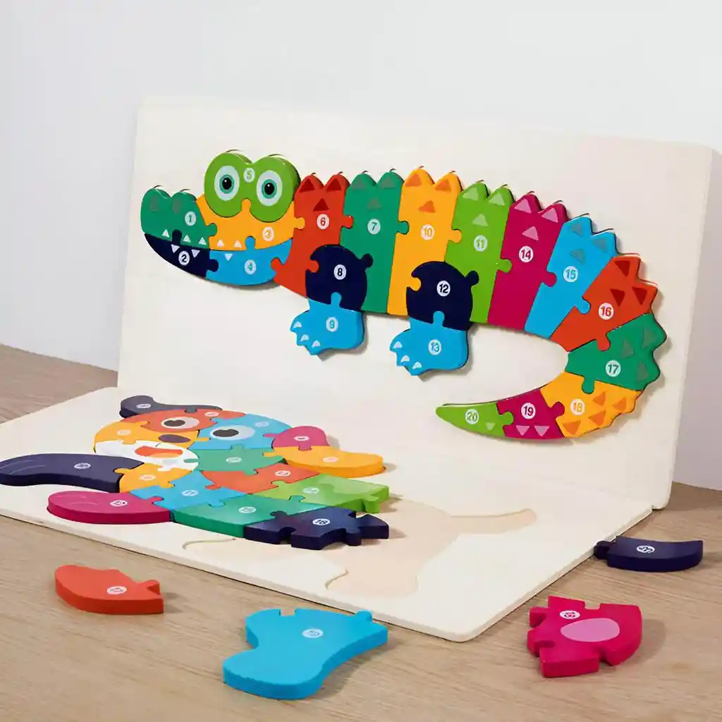 Rompecabezas Cocodrilo Interactivo 3d Juego Didactico Color - Rappi