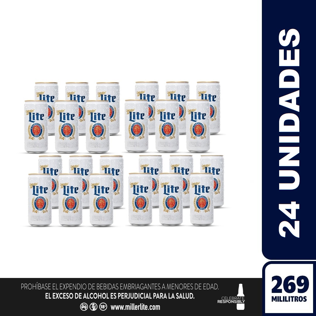 Cerveza Miller Lite 269ml Lata X 24und - Rappi