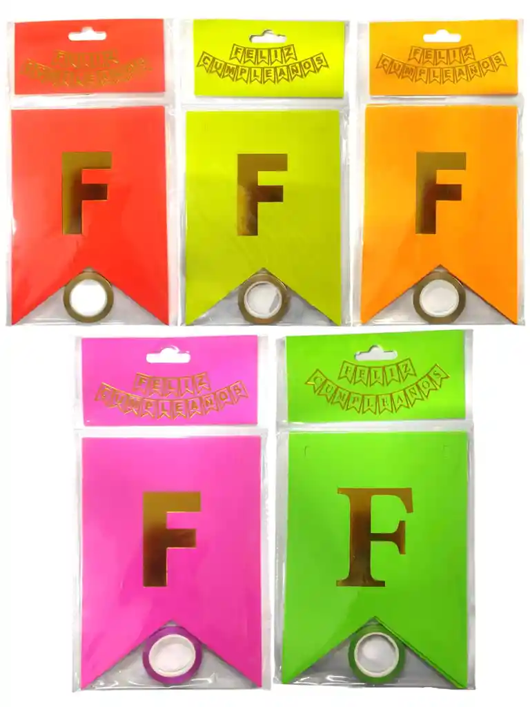 Banderin Guirnalda Feliz Cumpleaños Colores Neón Rosado - Rappi