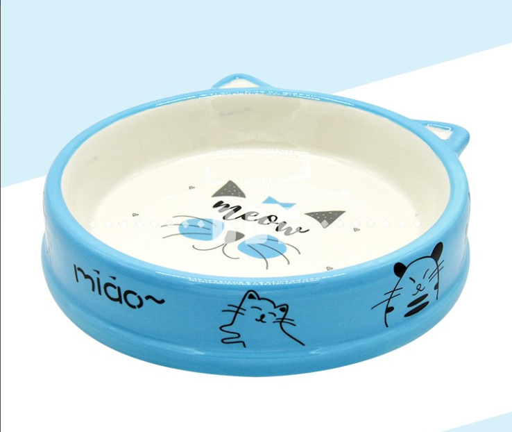 Comedero En Ceramica Azul Para Gato - Rappi