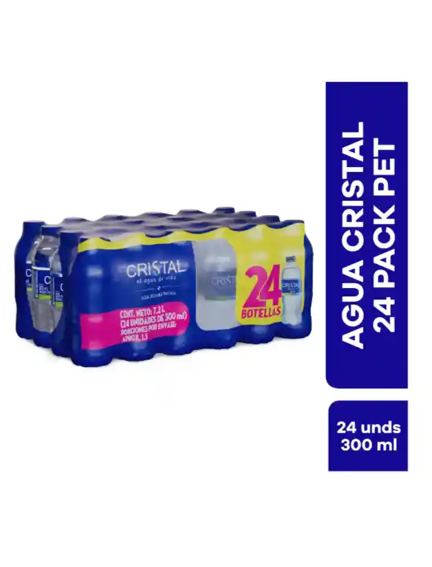 Agua Cristal 300 Ml X 24 Unidades - Rappi