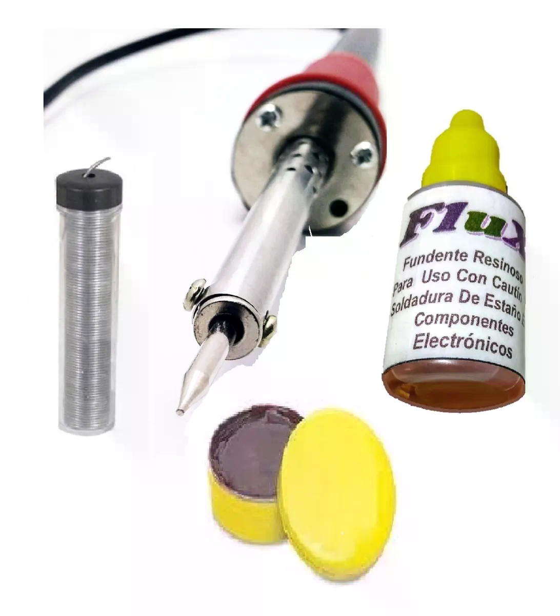 Cautin + Flux + Pomada Fundente + Soldadura De Estaño - Rappi