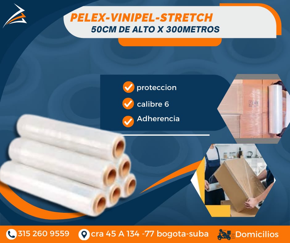 Vinipel-pelex Para Empaque Transparente 50cm X 300m Embalaje Para ...