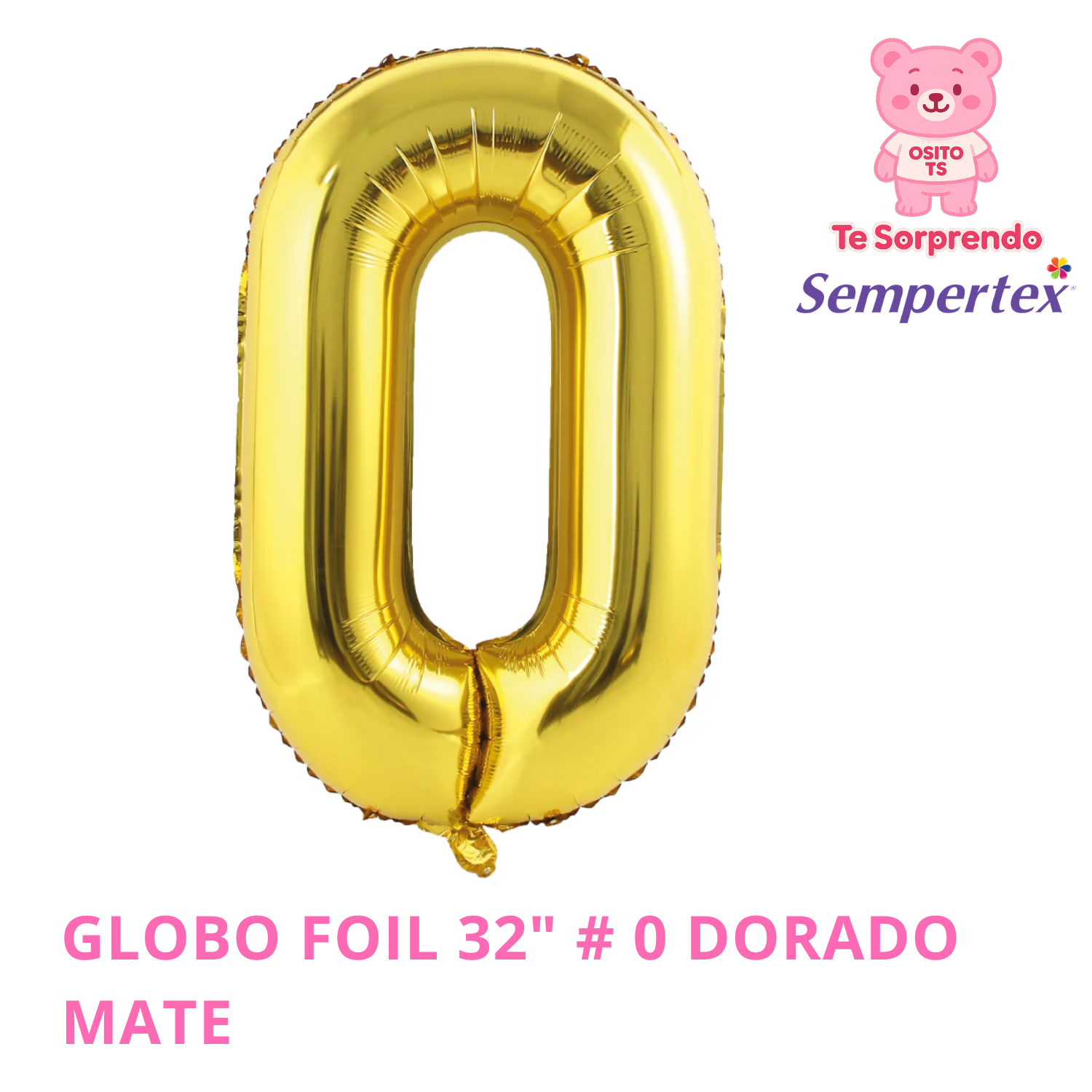 Globo Numero 0 32" Dorado Mate Sempertex - Rappi