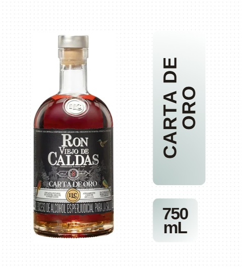 Botella Ron Viejo De Caldas 8 Años Carta De Oro 35° 750ml - Rappi