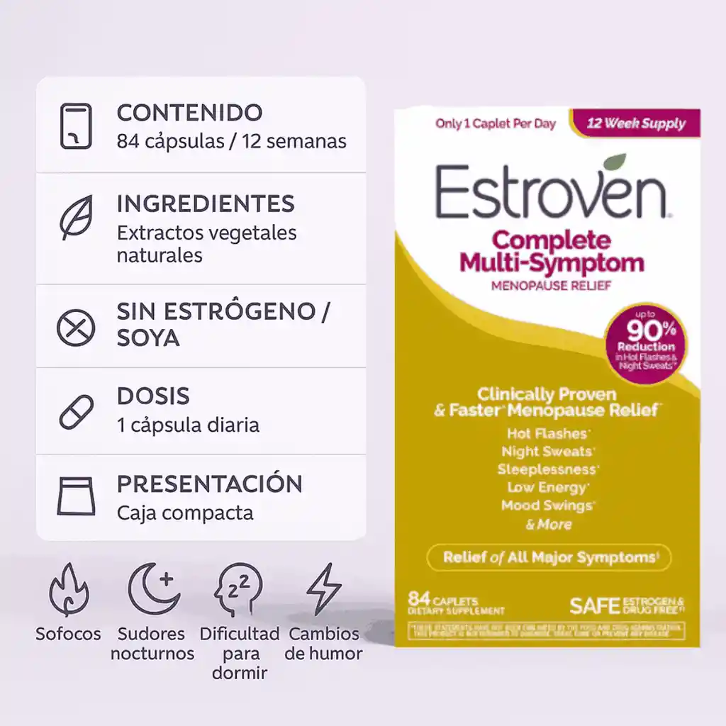 Estroven Multisintoma Mujer Bienestar Diario 84 Cápsulas - Rappi