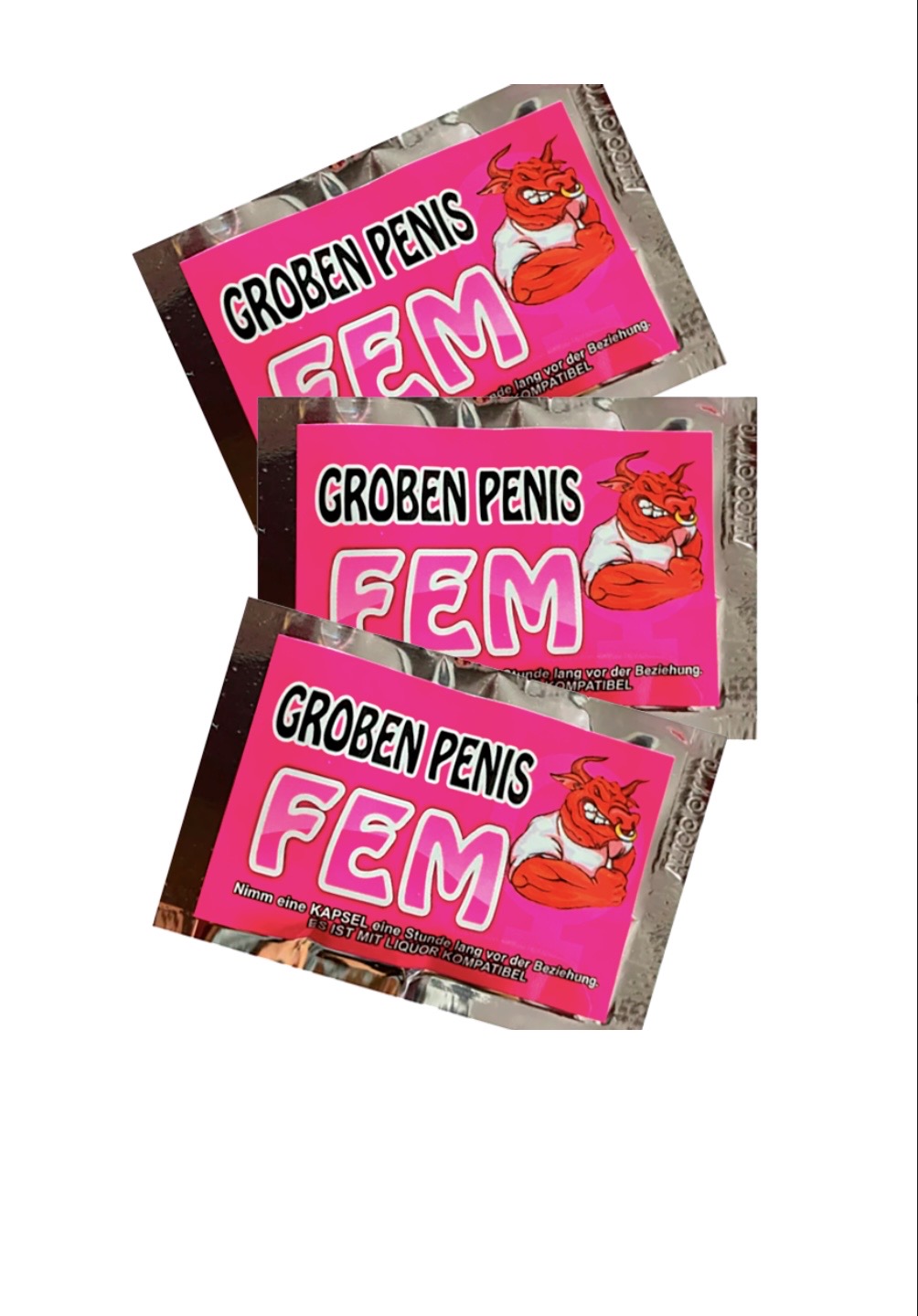 Estimulante Sexual Femenino X3 Unidad Groben Penis Fem Potenciador ...