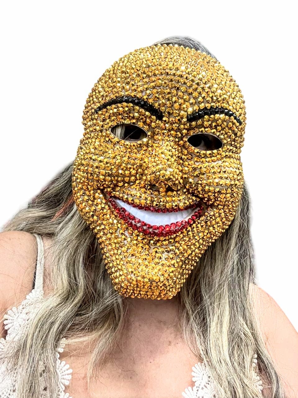 Mascara La Purga Purge Sonriente Halloween Premium Dorado - Rappi