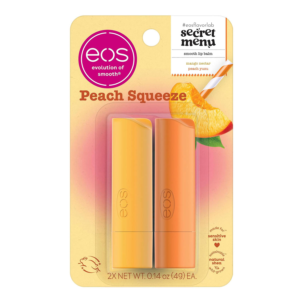 Eos Balsamo Labial Peach Squeeze, Hidratacion Con Mango Nectar Y ...